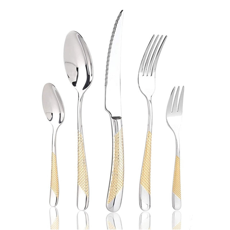 GOLDEN DINNERWARE KNIFE FORK SET - KITCHEN TOOL – mkholding